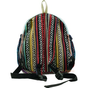 Handmade Natural Antitheft Hemp Backpack, Hemp Printed Small Cute Bag ...