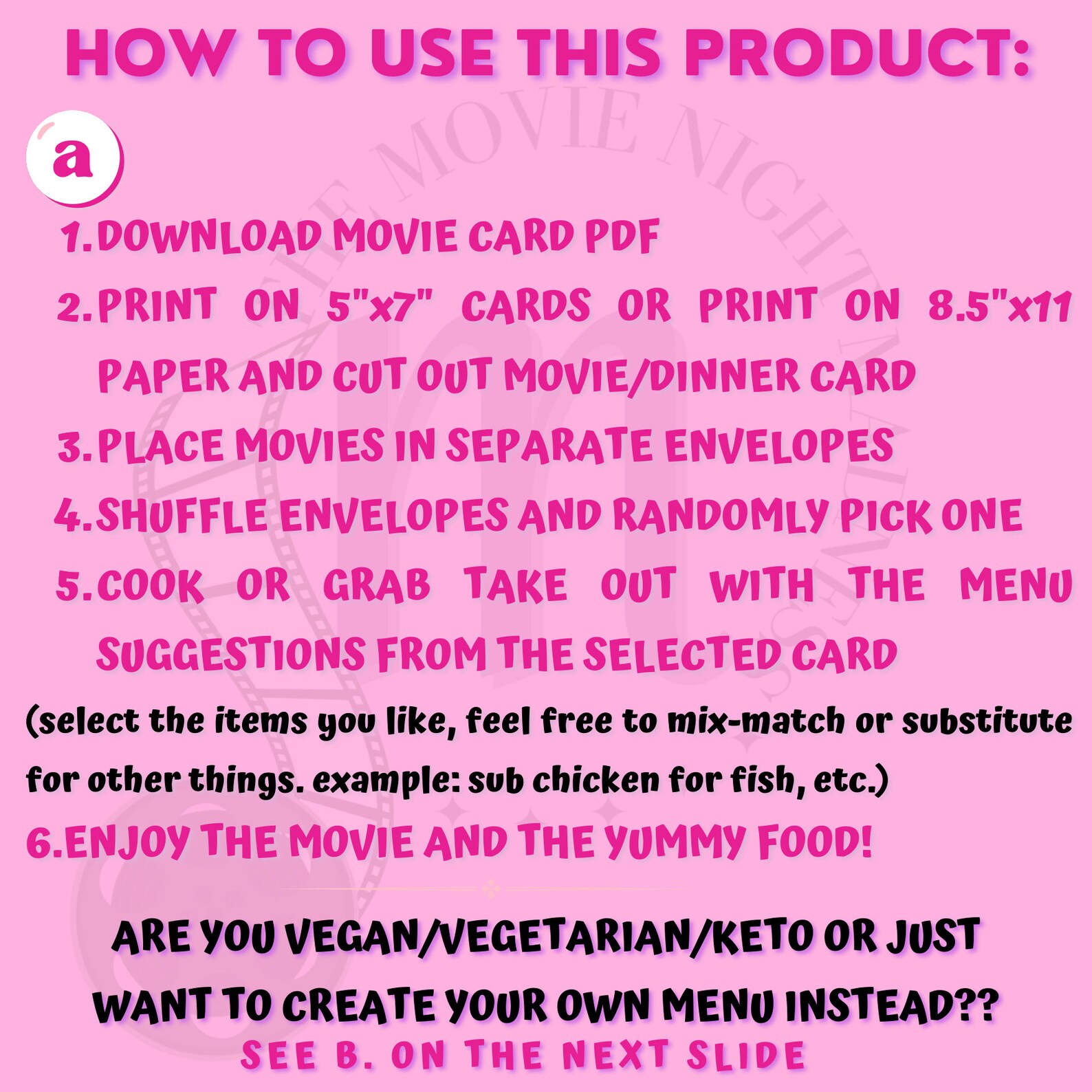 LIMITED ED 25 Chick Flicks Editable Mystery Dinner and Movie - Etsy
