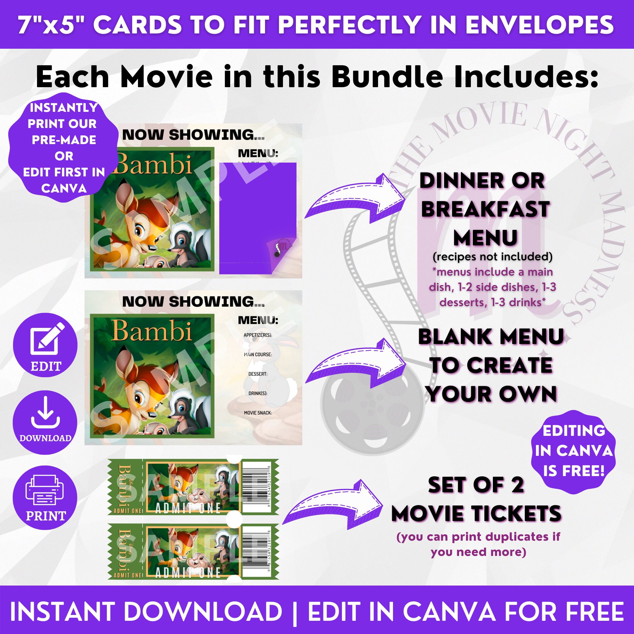 NEW! 15 Editable Mystery OLDIES but GOODIES Dinner and Movie Menus ...
