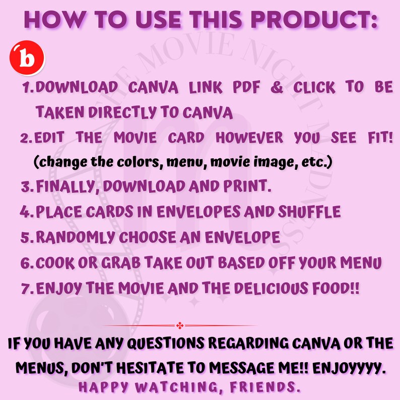 NEW 30 Editable Mystery Dinner and Movie Printable Cards - Etsy