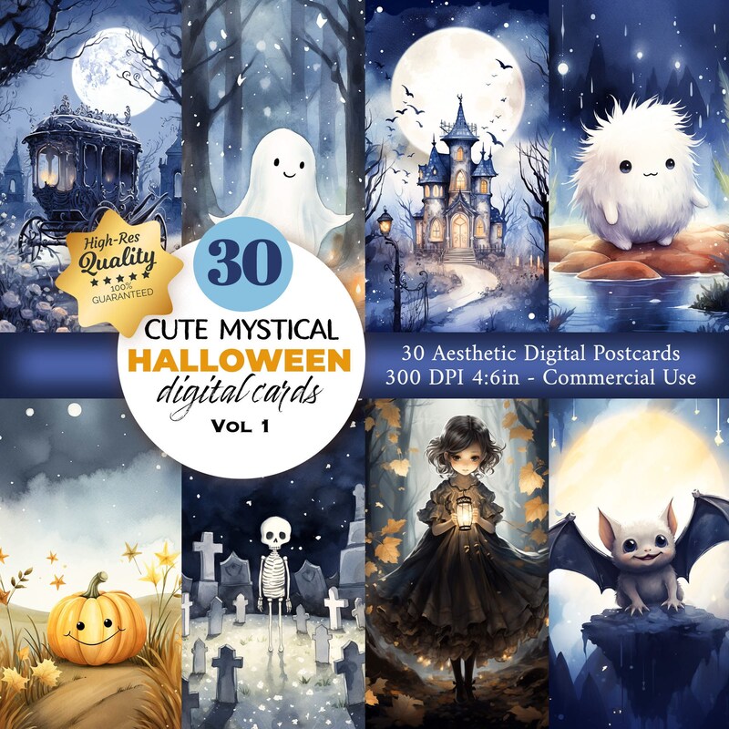 Halloween Postcards - Etsy