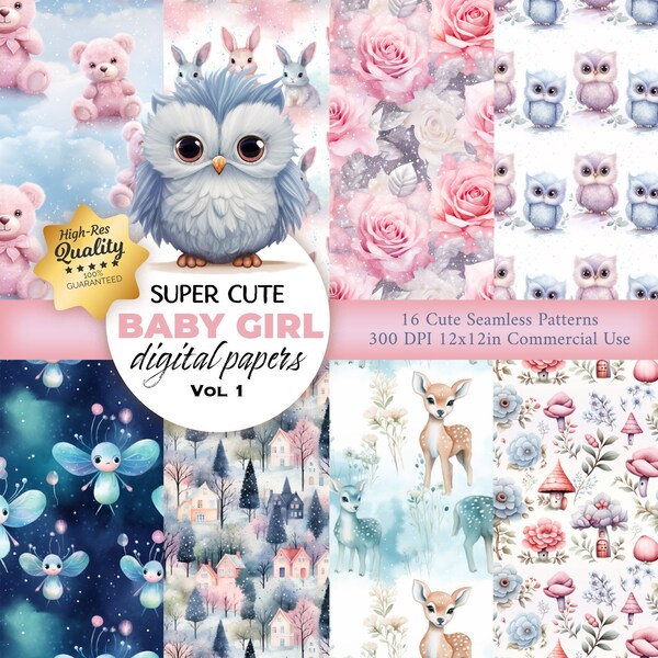 Girl Digital Paper - Etsy