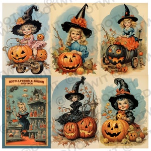25 Vintage Halloween Postcards & Posters: Retro Digital Art (commercial ...