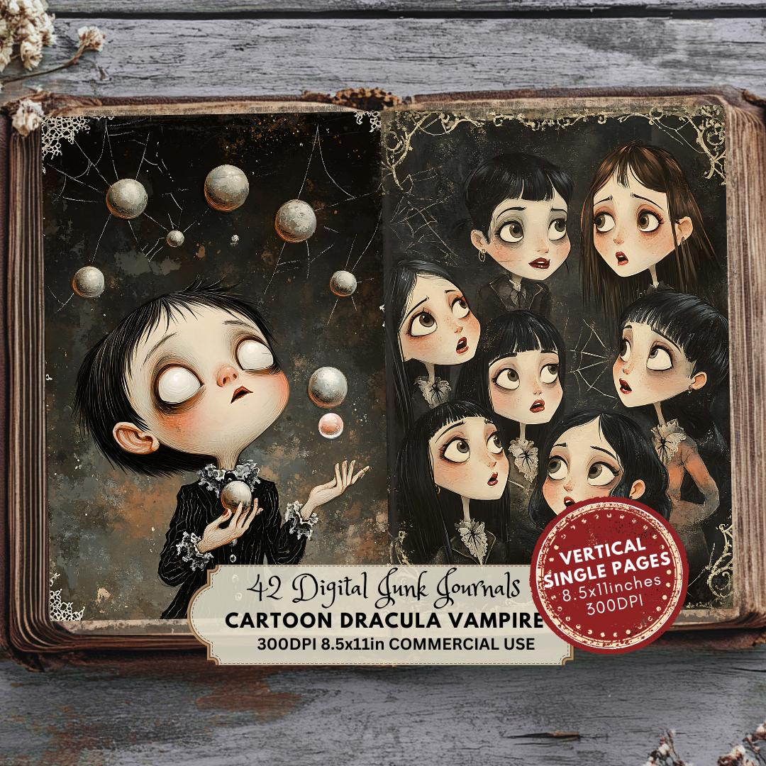 Cute Printable Junk Journal Vampire Papers, Halloween Digital Kit ...