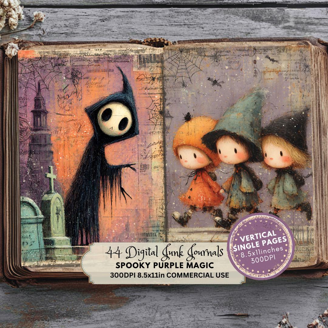 Spooky Halloween Junk Journal Ephemera: Gothic Scrapbook Labels ...