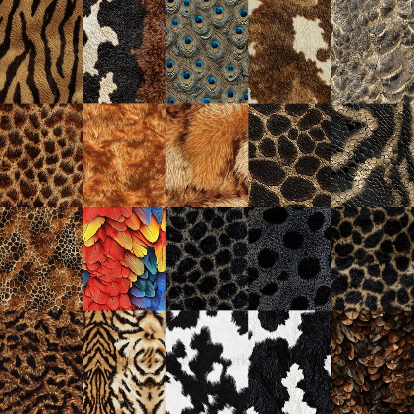 Seamless Animal Print Digital Paper: Fabric & Scrapbook Backgrounds ...