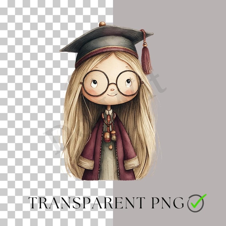 Graduation Clipart Bundle, Digital Download PNG, Graduation Cap ...