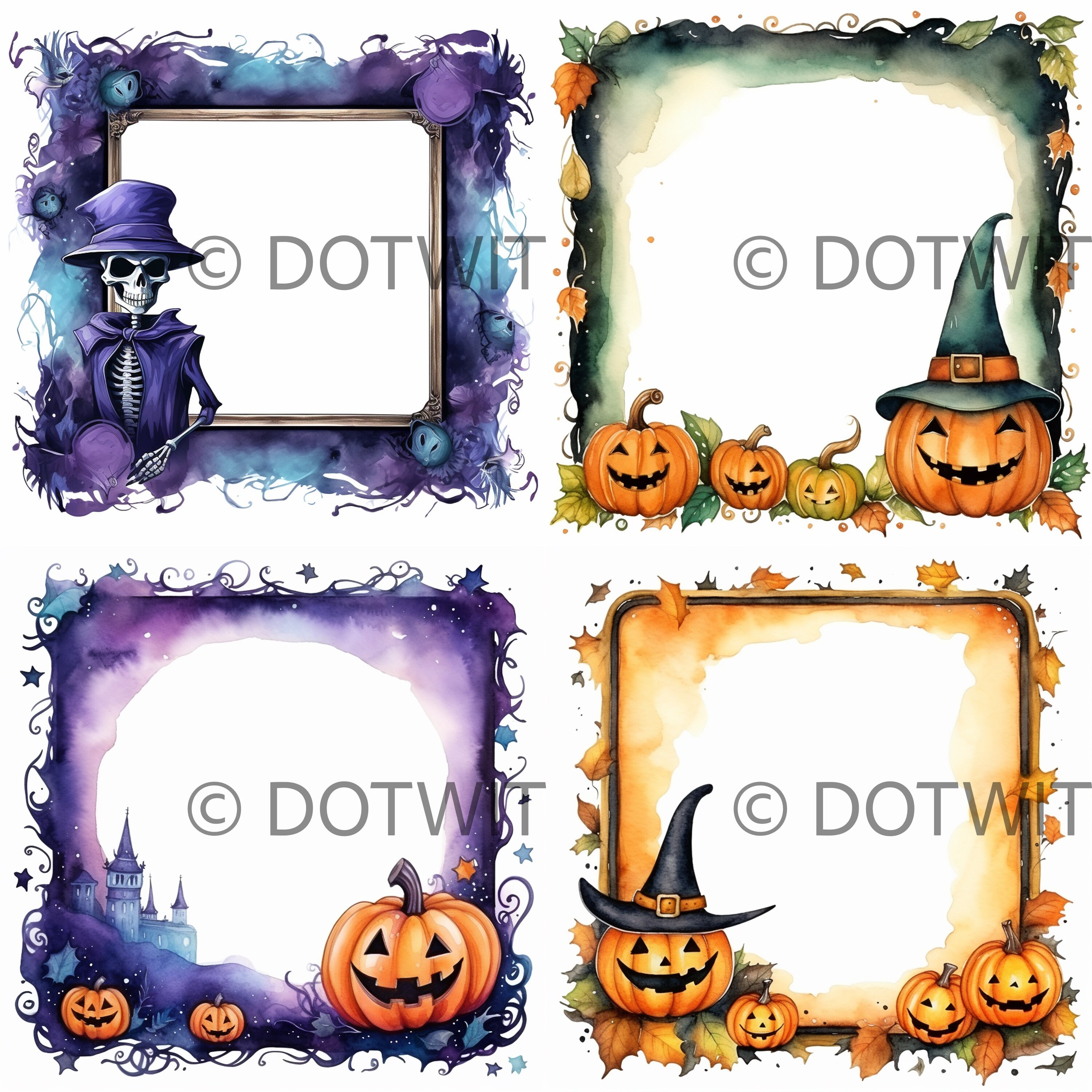 20 Halloween Clipart, Bulletin Board Decor, Halloween Card Art ...