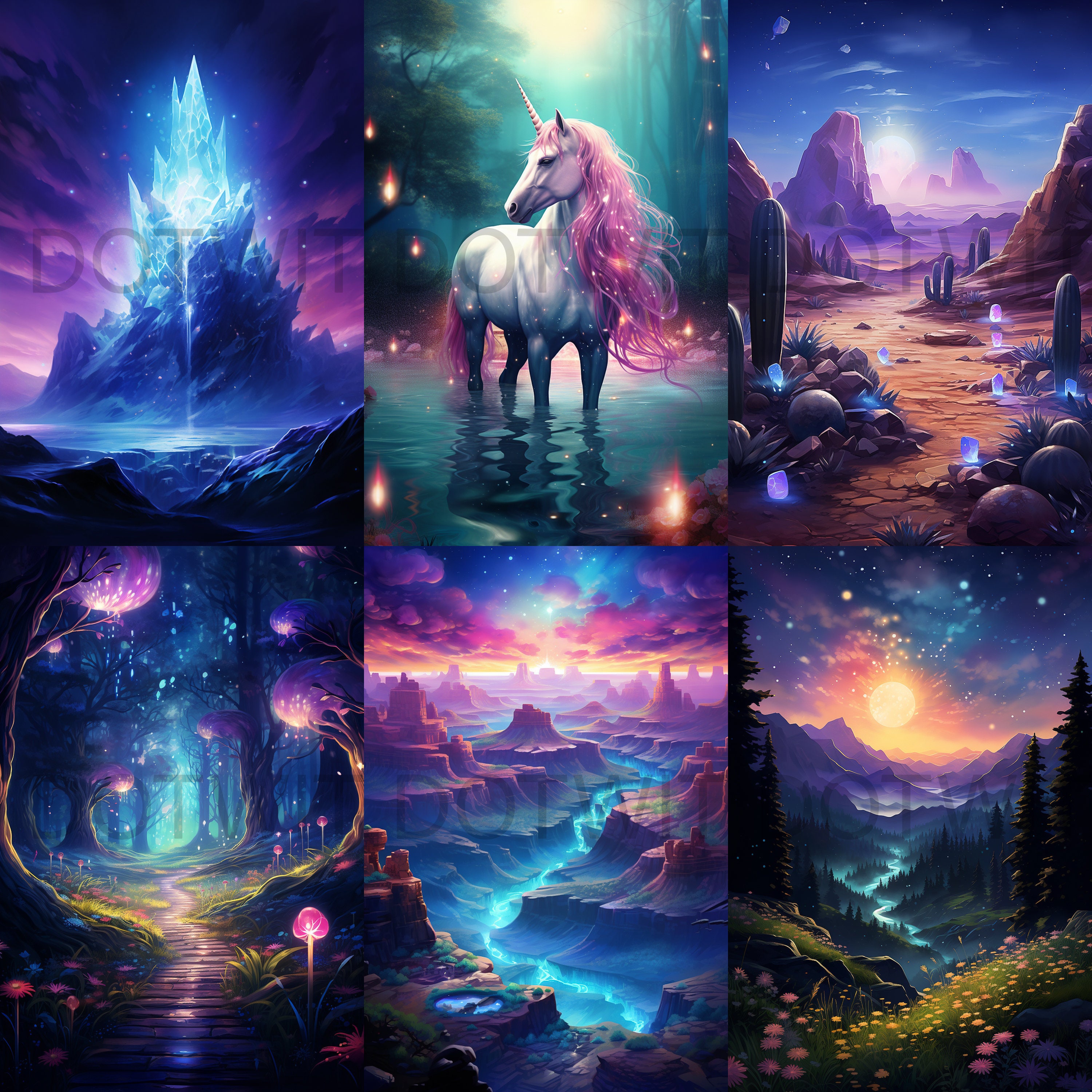 24 Enchanted Forest Postcards, Fantasy Postcard Printable, Magic ...