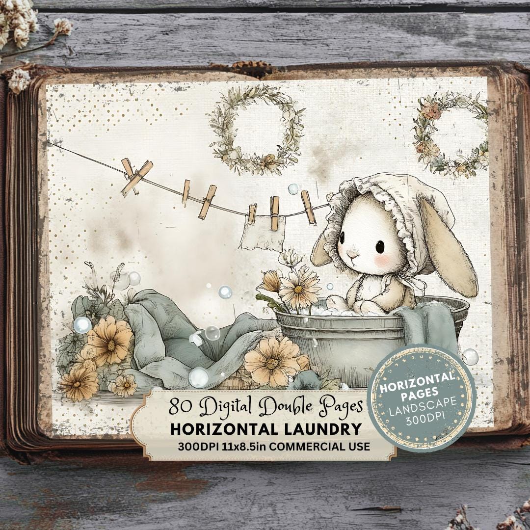 Household Junk Journal Kit: Laundry Lavender Printable Ephemera ...