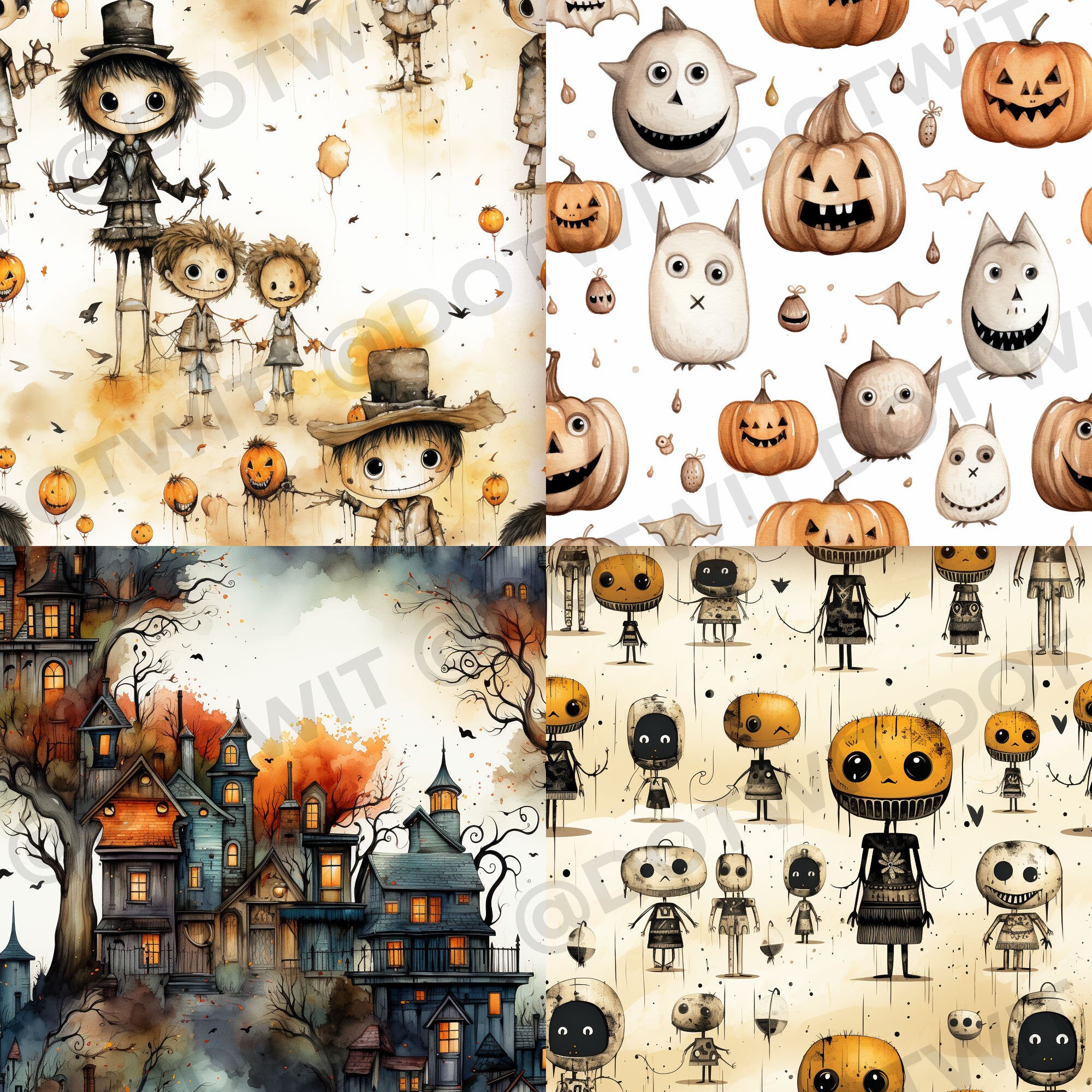 16 Halloween Pattern Seamless Pattern Commercial Use Halloween Digital ...