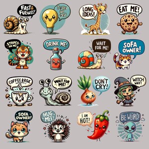 40 Funny Clipart With Text, Funny Phrases PNG, Funny Cartoon Clipart ...