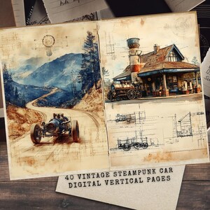 Steampunk Car Junk Journal Kit: Masculine Vintage Ephemera for Men ...