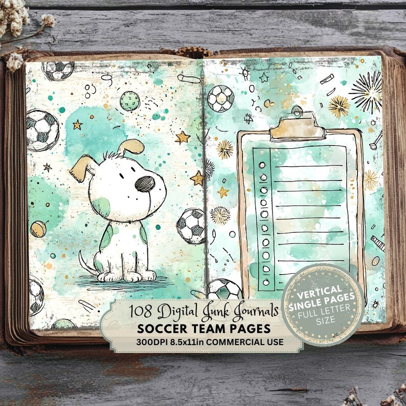 Soccer Junk Journal Kit: Sport Printable Ephemera (digital Download ...