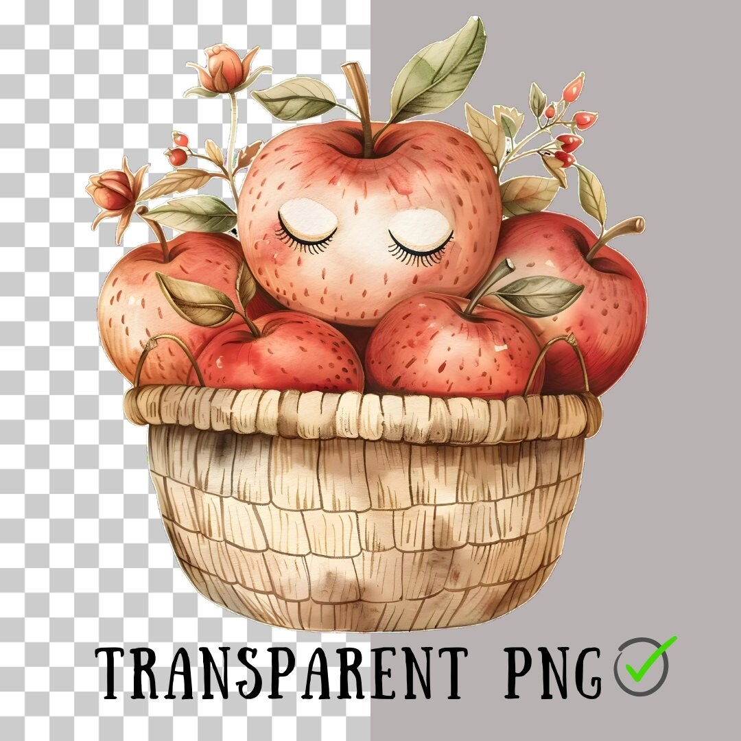 Watercolor Apple Clipart, Fall Harvest, Commercial Use (PNG) - Etsy