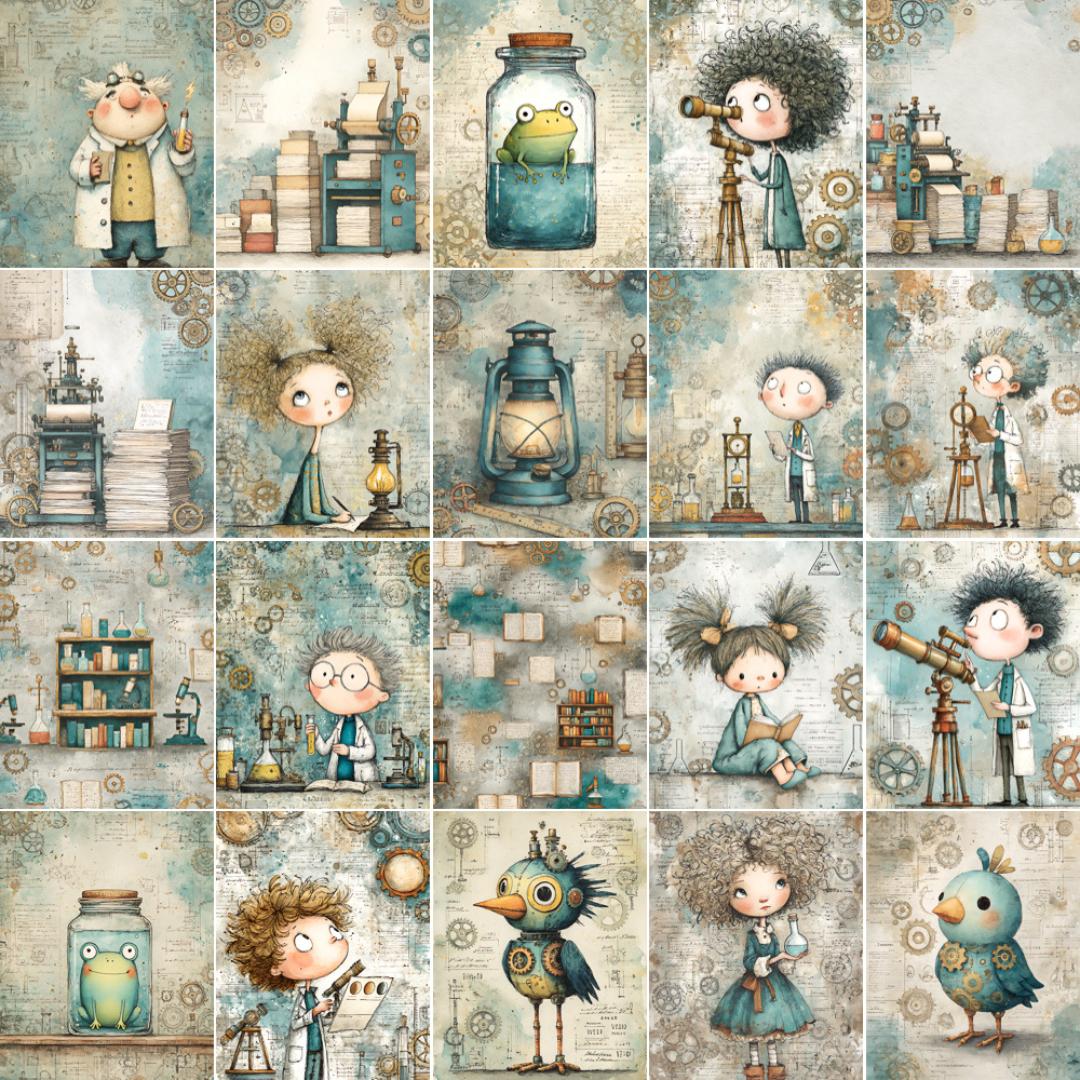 Scientific Junk Journal Pages for Kids: Vintage Science Ephemera ...