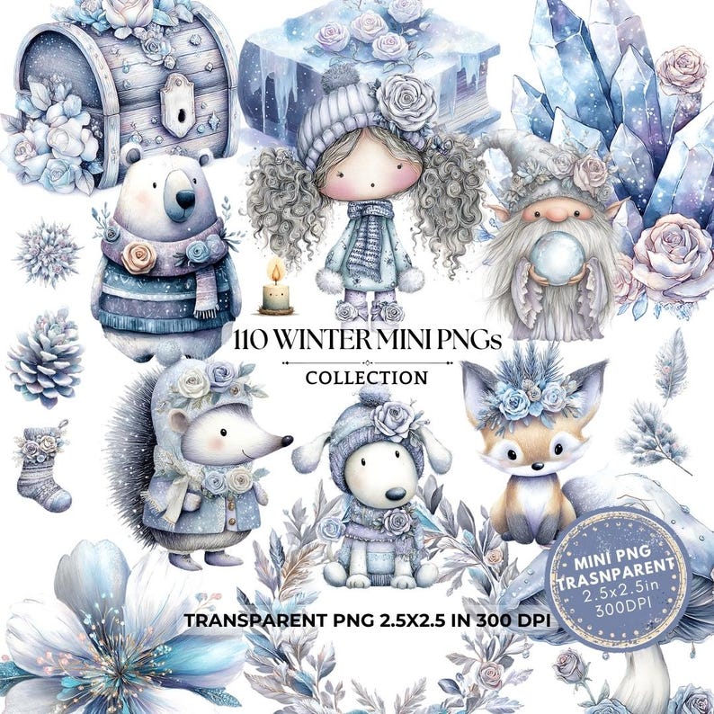 Winter Clipart: Holiday Blue Christmas PNG Clip Art (digital Download ...