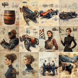 Steampunk Car Junk Journal Kit: Masculine Vintage Ephemera for Men ...