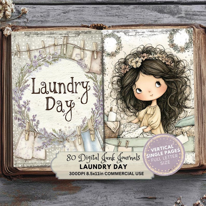 Laundry Junk Journal Pages: House Chores Ephemera (digital Download ...