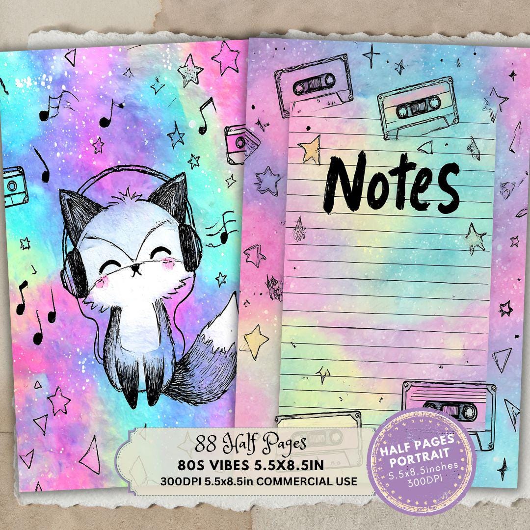 80s HALF PAGES Junk Journal Kit: Retro Pastel Vintage Ephemera (digital ...