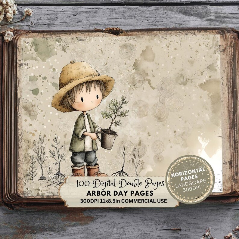 Arbor Day Printable Pages: Plants Nature Ephemera (LANDSCAPE Version ...