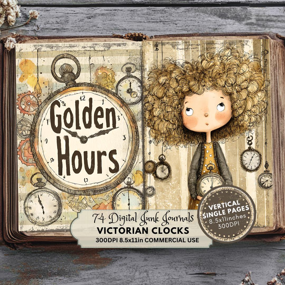 Victorian Clocks Junk Journal Pages: Antique Steampunk Printable Kit ...