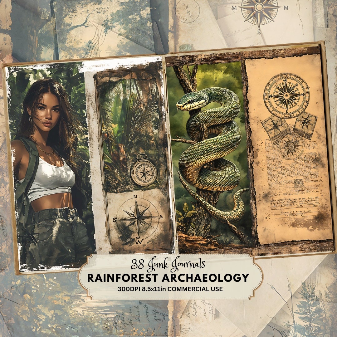 Archaeology Forest Junk Journal | Rainforest Journal Kit| Journal Pages ...