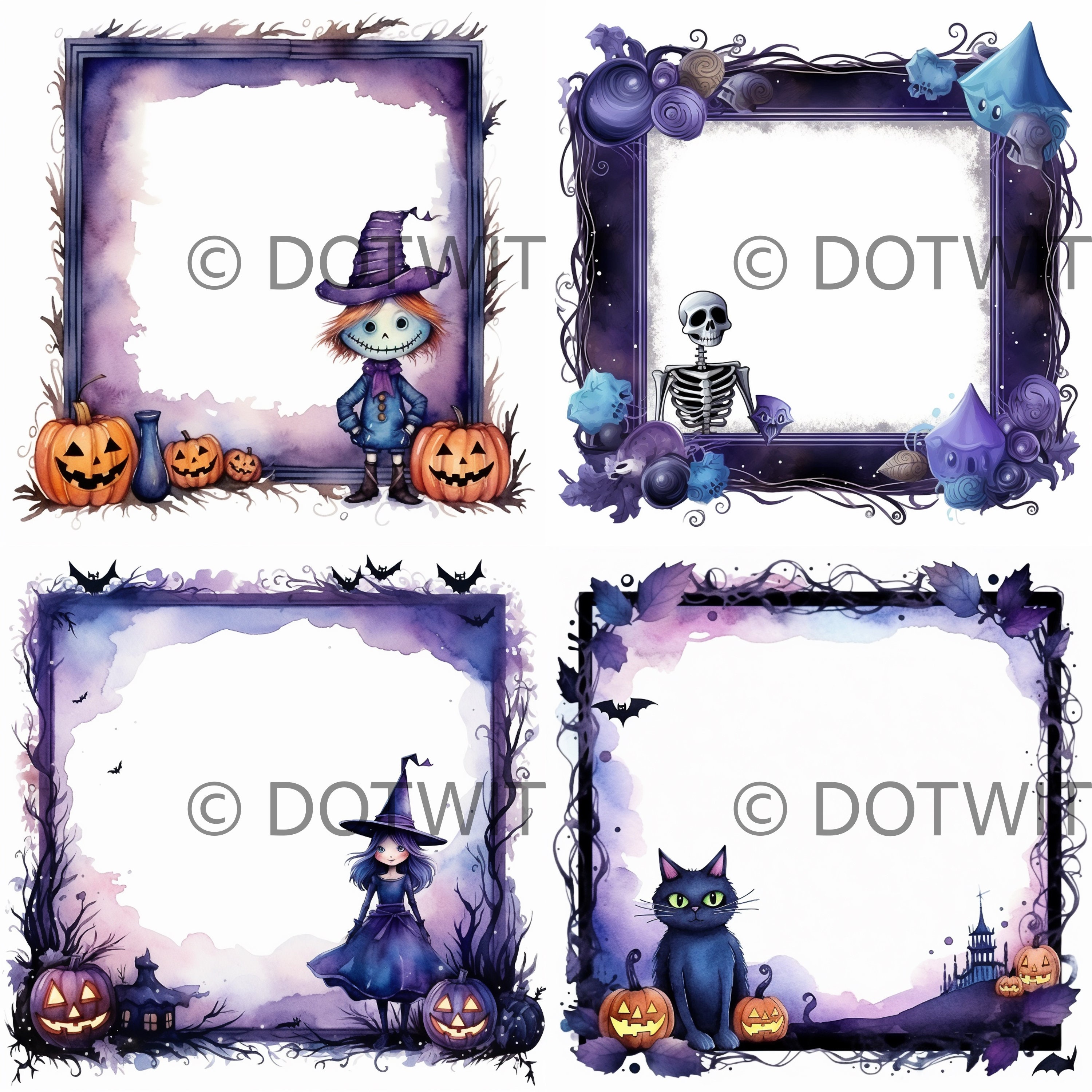 20 Halloween Clipart, Bulletin Board Decor, Halloween Card Art ...