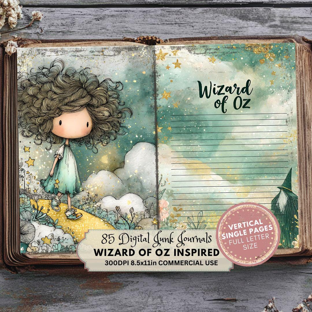 Wizard of Oz Junk Journal Kit: Vintage Ephemera (digital Download) - Etsy