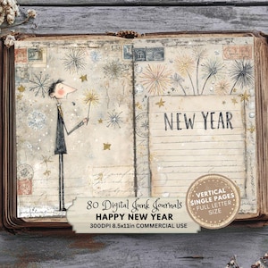 Happy New Year Junk Journal Pages: Vintage Ephemera (digital Download ...