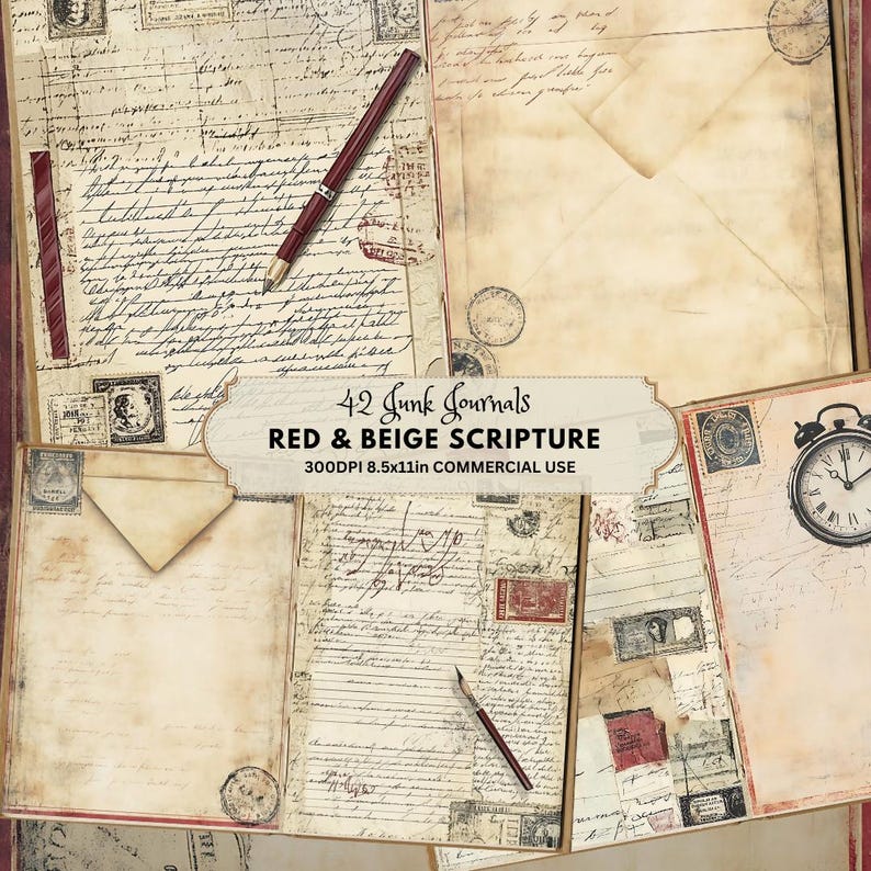 Scripture Junk Journal Printable Pages: Victorian Ephemera (digital ...