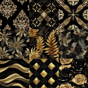 Luxury Gold Glitter Digital Paper: 28 Seamless Sparkling Designs ...