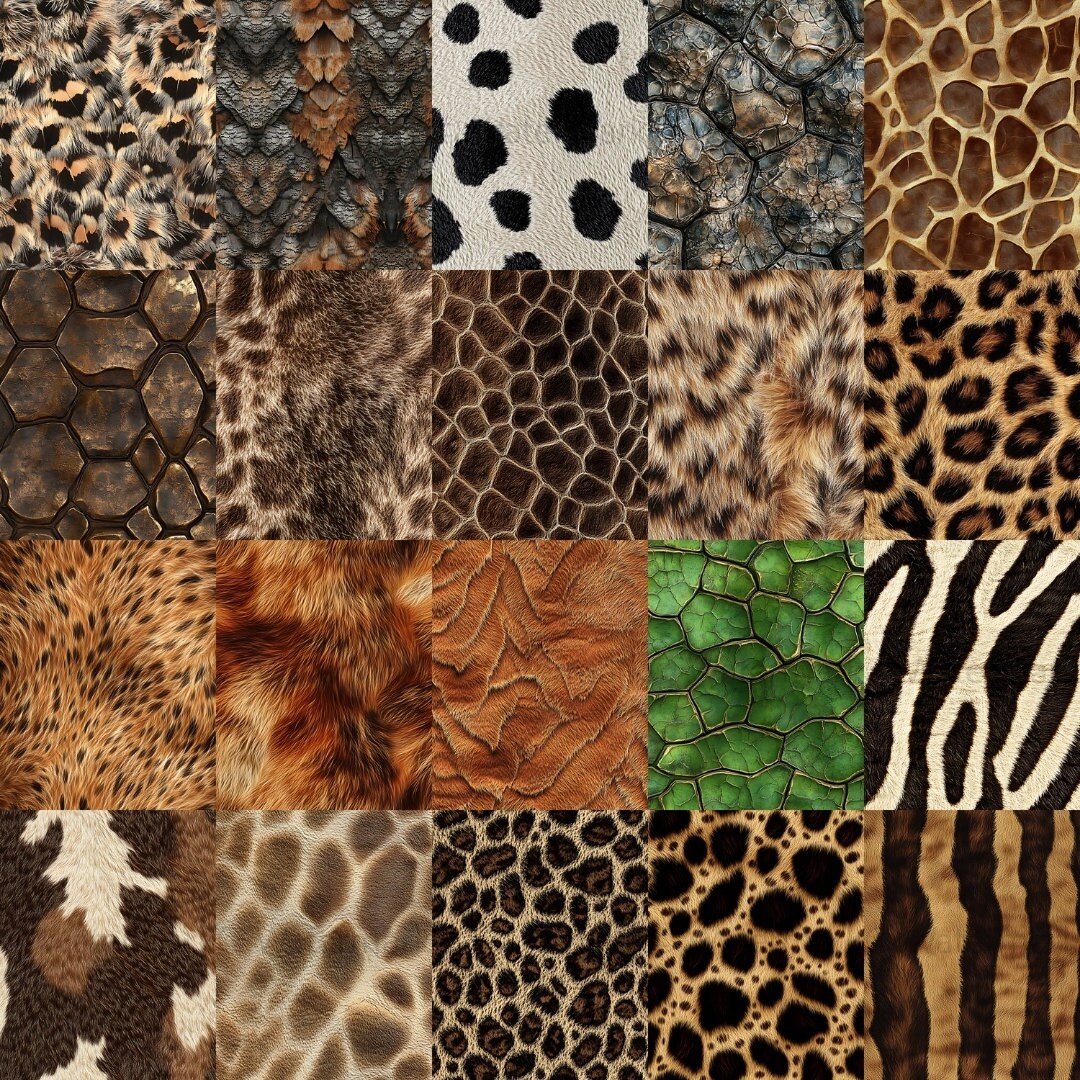 Seamless Animal Print Digital Paper: Fabric & Scrapbook Backgrounds ...