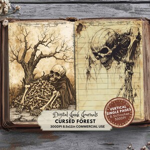 Horror Junk Journals Printable Kit, Digital Paper, Halloween, Gothic ...