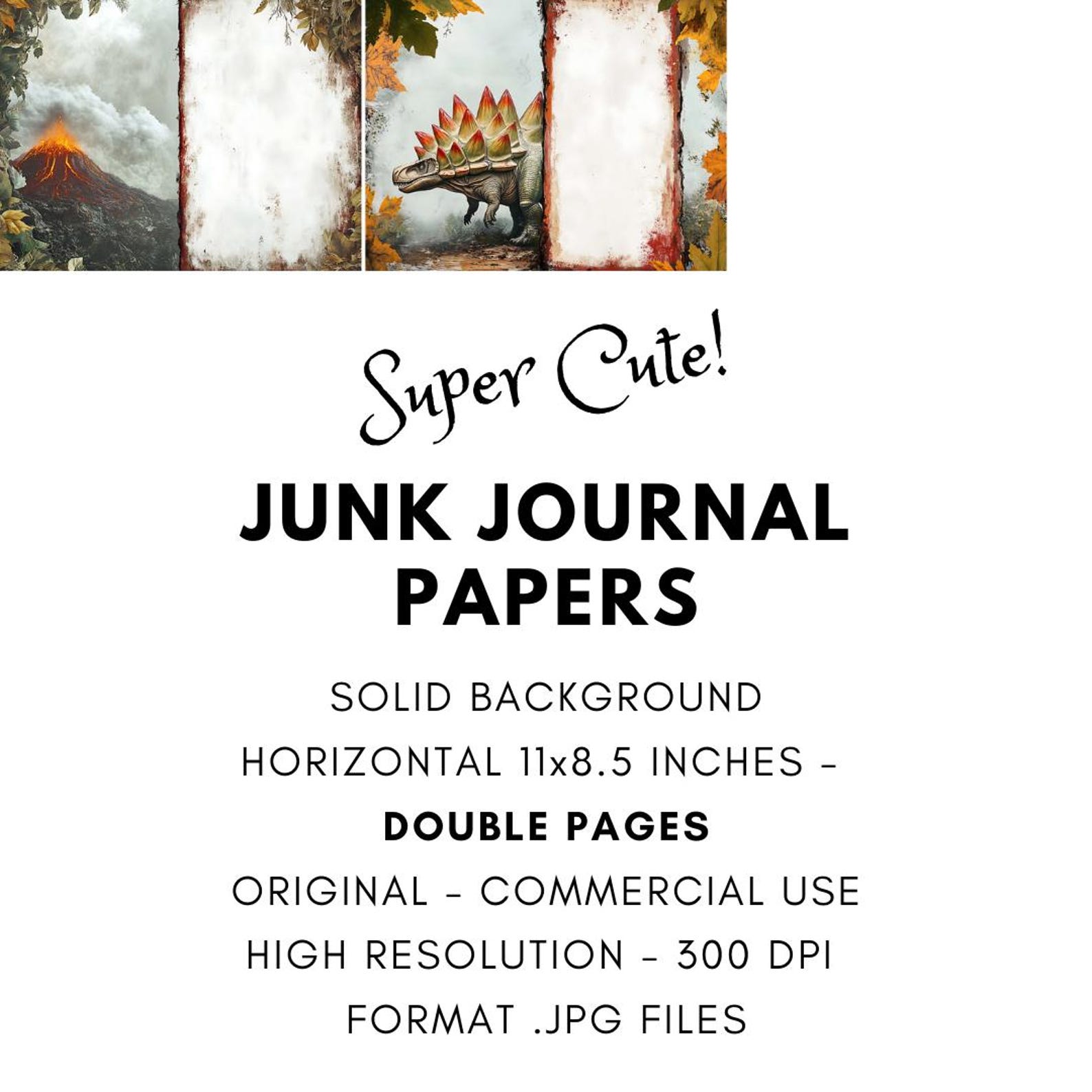 Watercolor Dinosaur Junk Journal Kit: Printable Collage Pages (digital ...