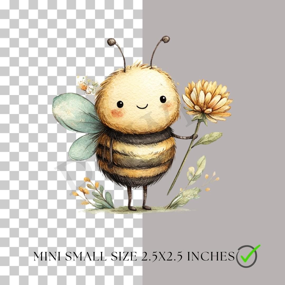 Honey Bee PNG Clipart: Spring Honeybee Clip Art Ephemera (digital ...
