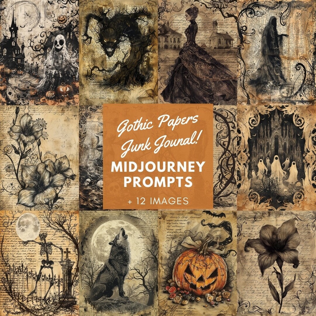 Midjourney Prompts for Gothic Junk Journal Creation, Witches ...