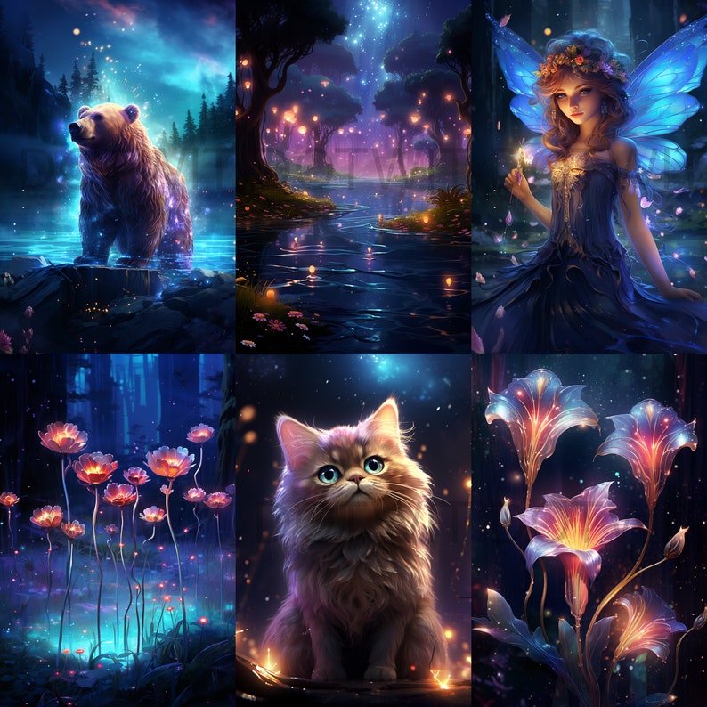 24 Enchanted Forest Postcards, Fantasy Postcard Printable, Magic Digital Card, Postcard Set ...