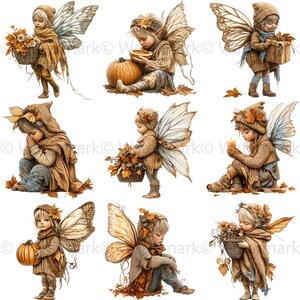 18 Cute Autumn Fairy Clipart PNG With Cozy Fall Outfits, Wings ...
