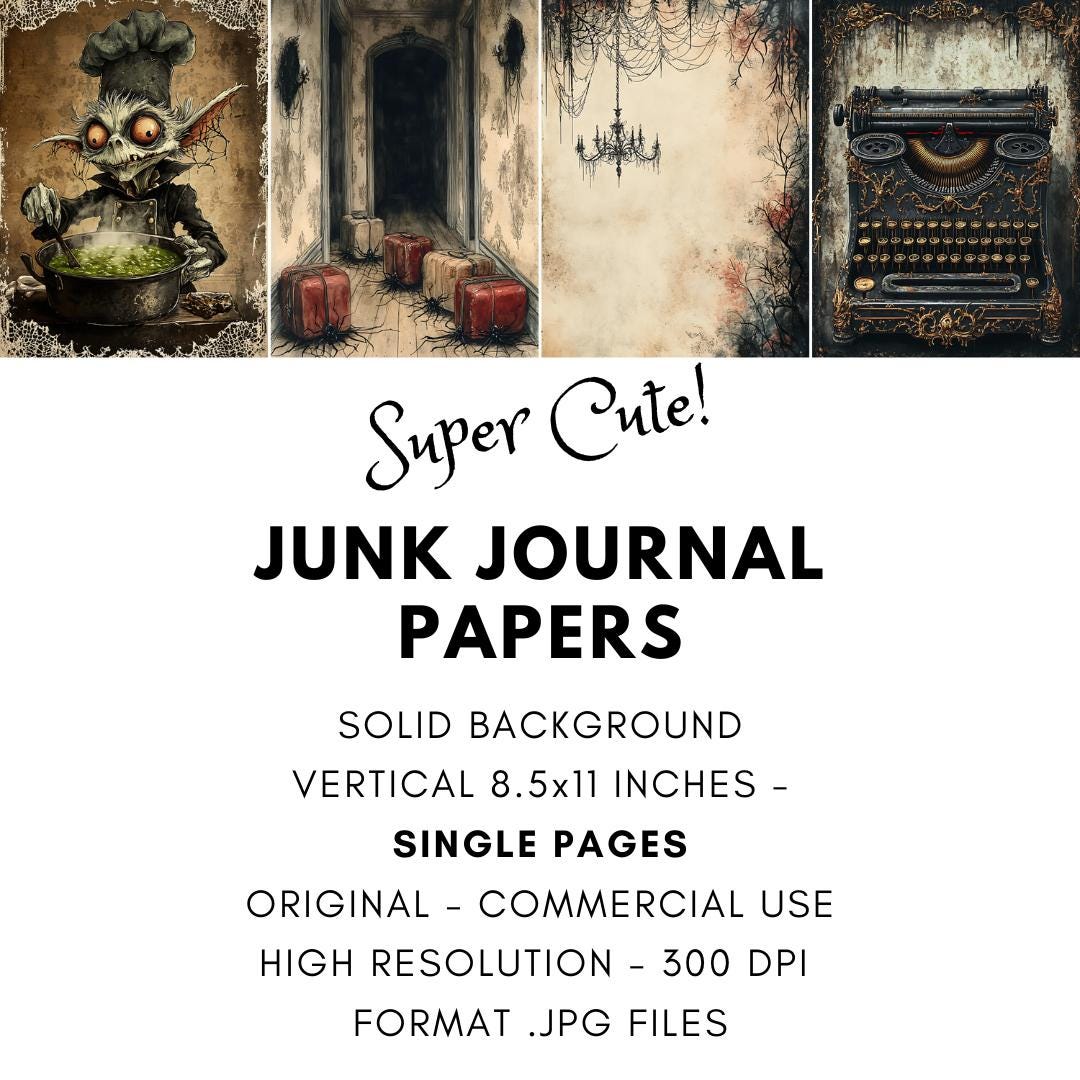Gothic Junk Journal Pages, Haunted Hotel Ephemera (digital Download - Etsy