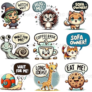 40 Funny Clipart With Text, Funny Phrases PNG, Funny Cartoon Clipart ...
