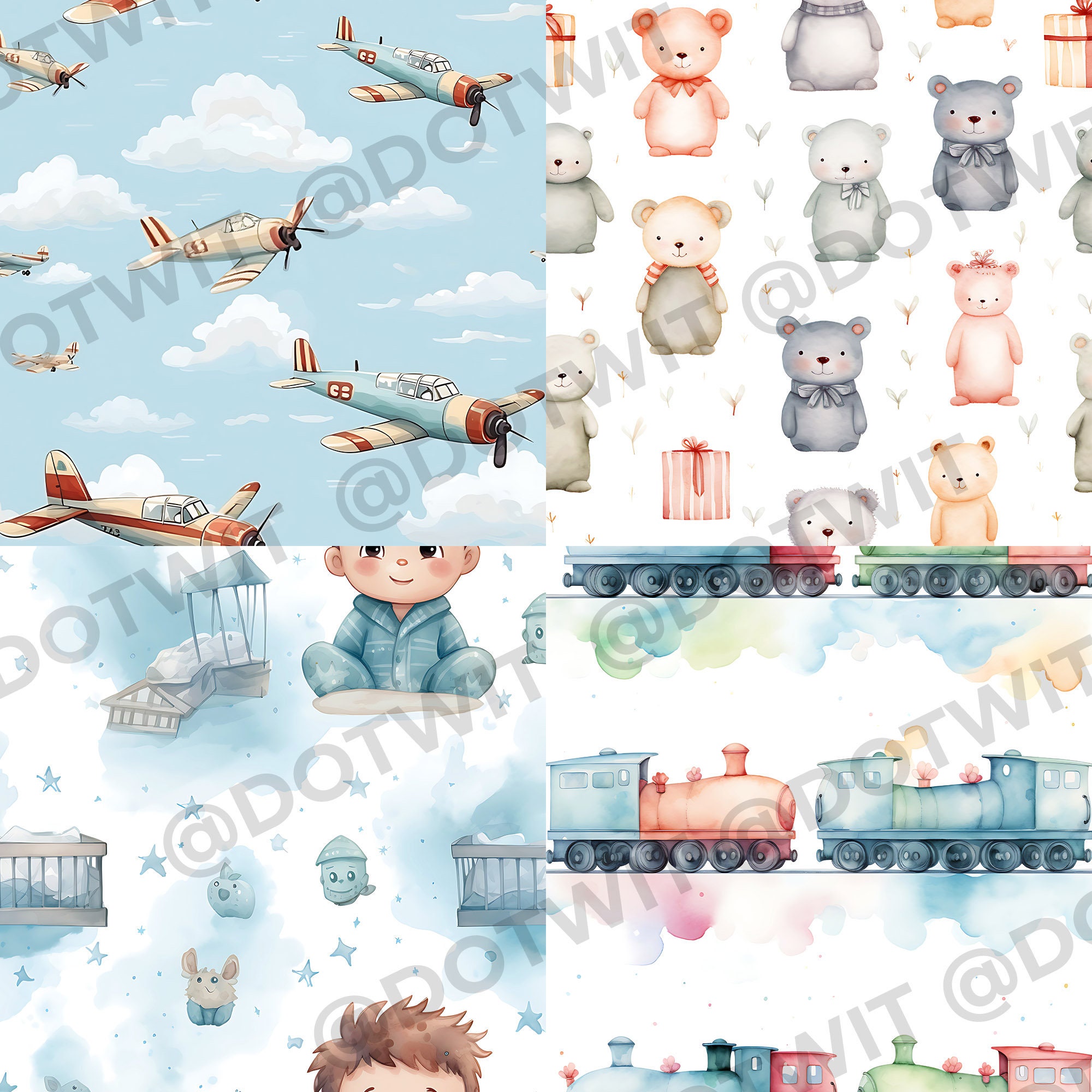 20 Baby Boy Paper Baby Boy Seamless Digital Paper Baby Boy - Etsy