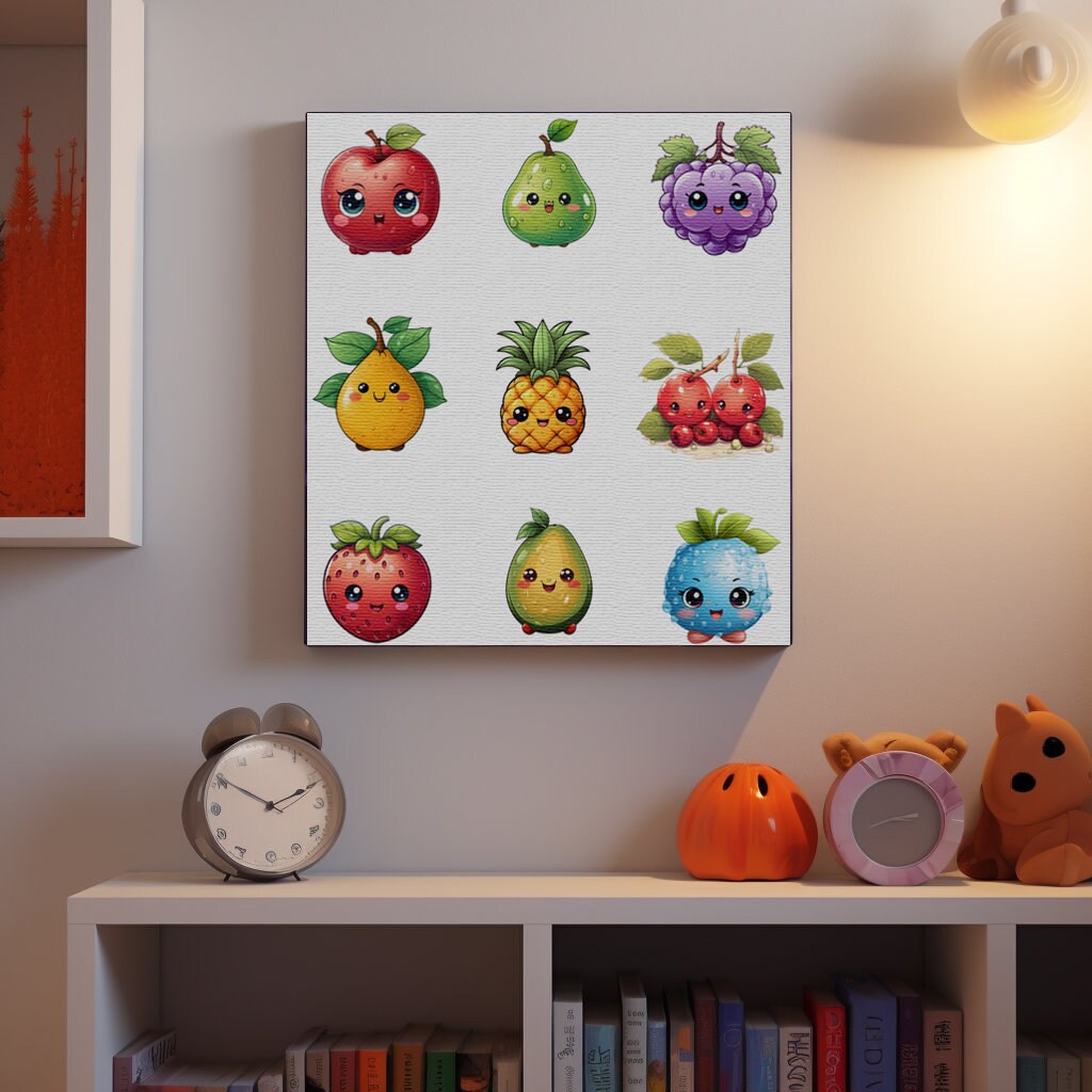 Kawaii Fruit Clipart Cute Fruit Clip Art Cute Kawaii - Etsy