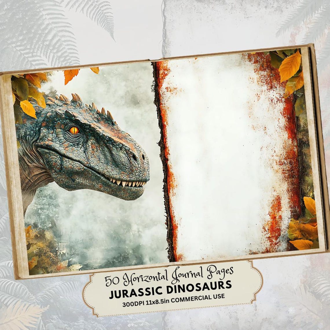 Watercolor Dinosaur Junk Journal Kit: Printable Collage Pages (digital ...