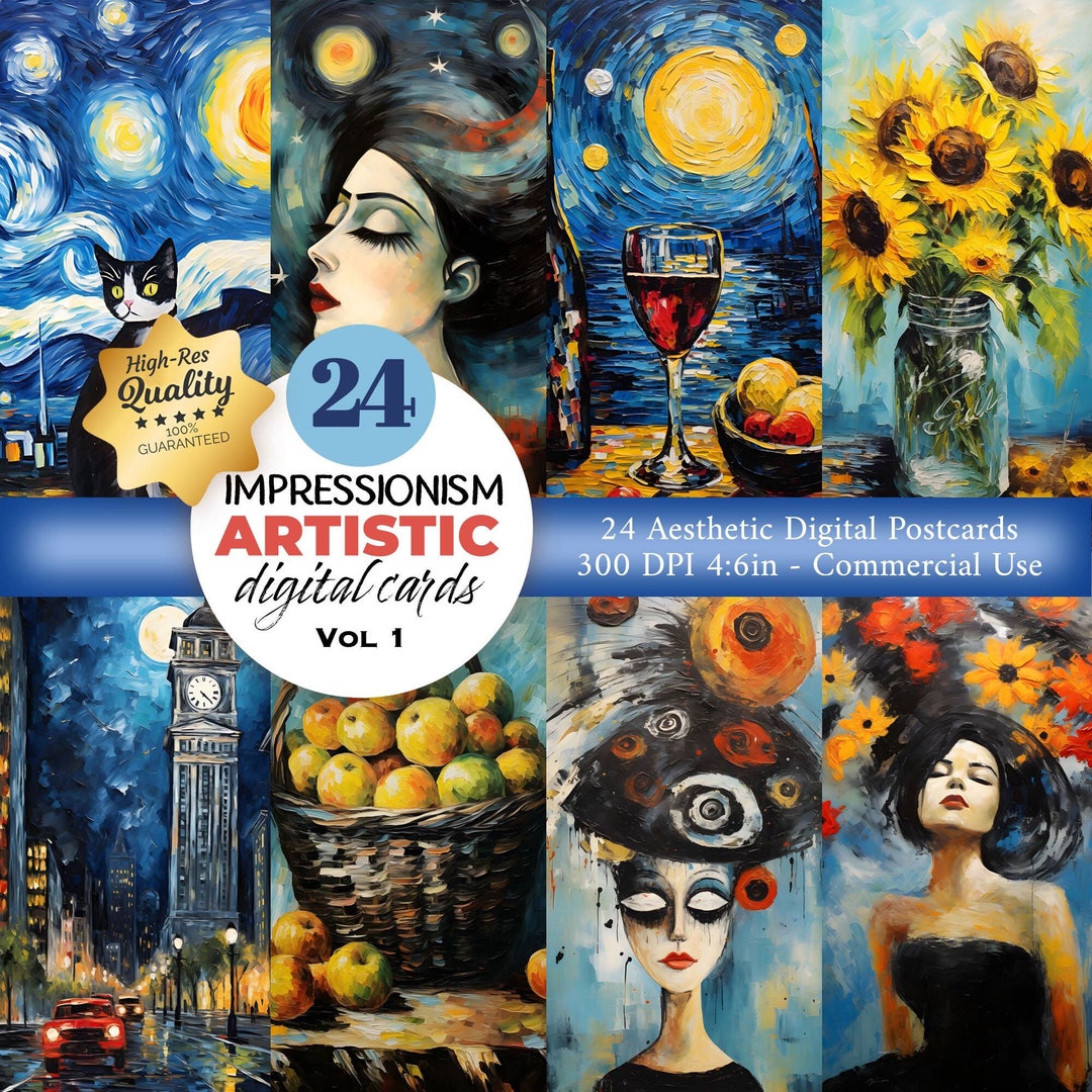 Impressionism Art Postcards: Modern Digital Prints (commercial Use) - Etsy