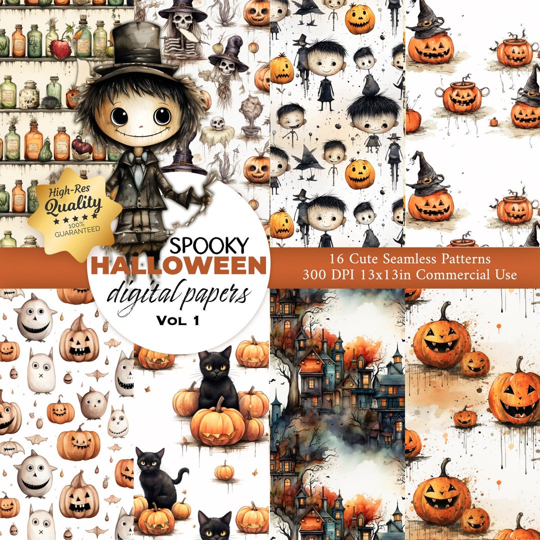 16 Halloween Pattern - Seamless Pattern - Commercial Use - Halloween ...