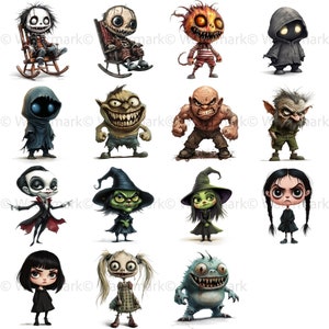 Halloween Monsters Clipart | Classic Movie Characters PNG | Horror ...