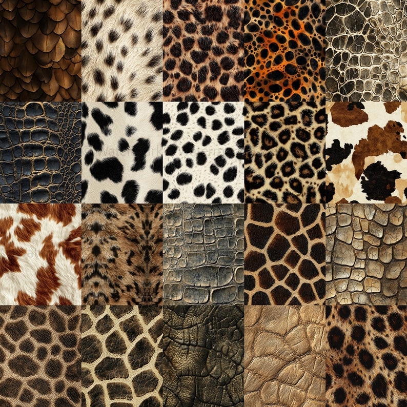 Seamless Animal Print Digital Paper: Fabric & Scrapbook Backgrounds ...