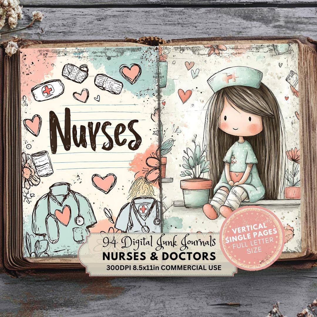 Nurse Junk Journal: Doctor Printable Ephemera (digital Download, Letter ...
