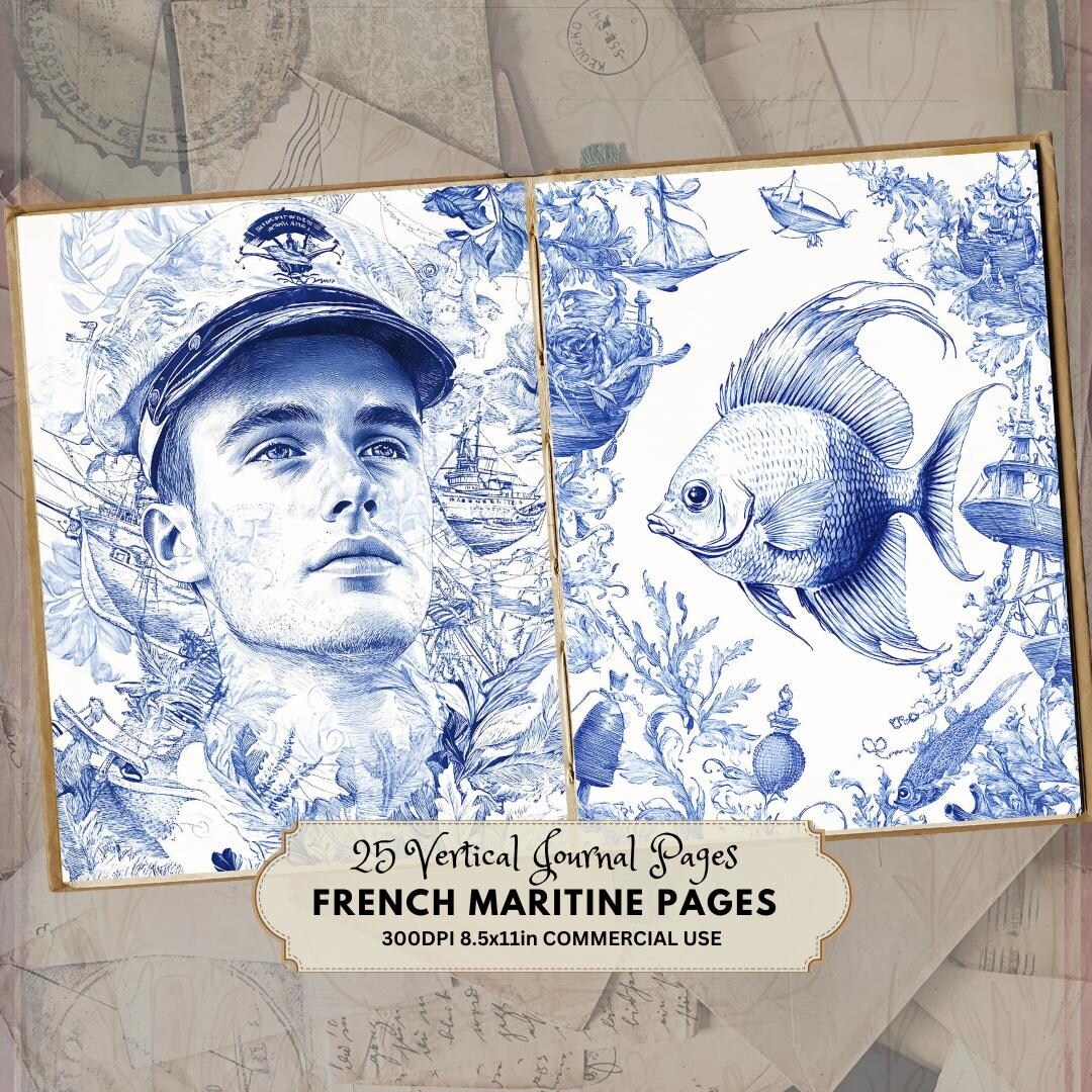 Coastal Junk Journal Kit - Beach Printables - Ocean Ephemera - Digital ...